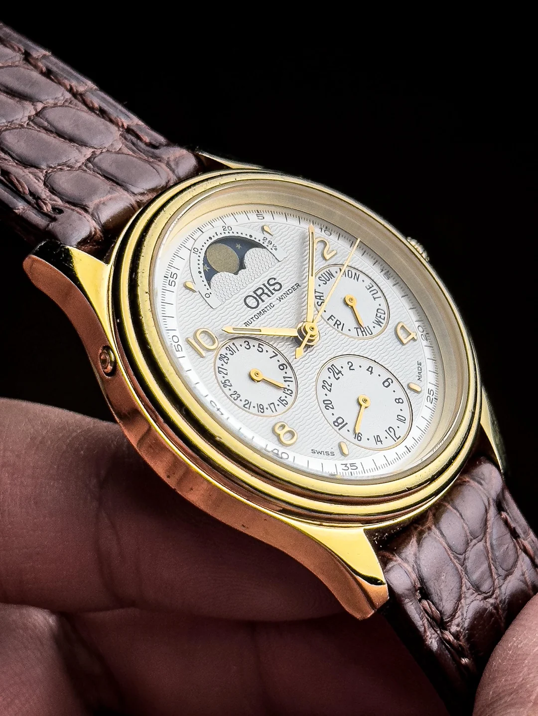 1990s Oris Demi Gold Atelier Moon-phase Complication Ref 7433B | Great ...