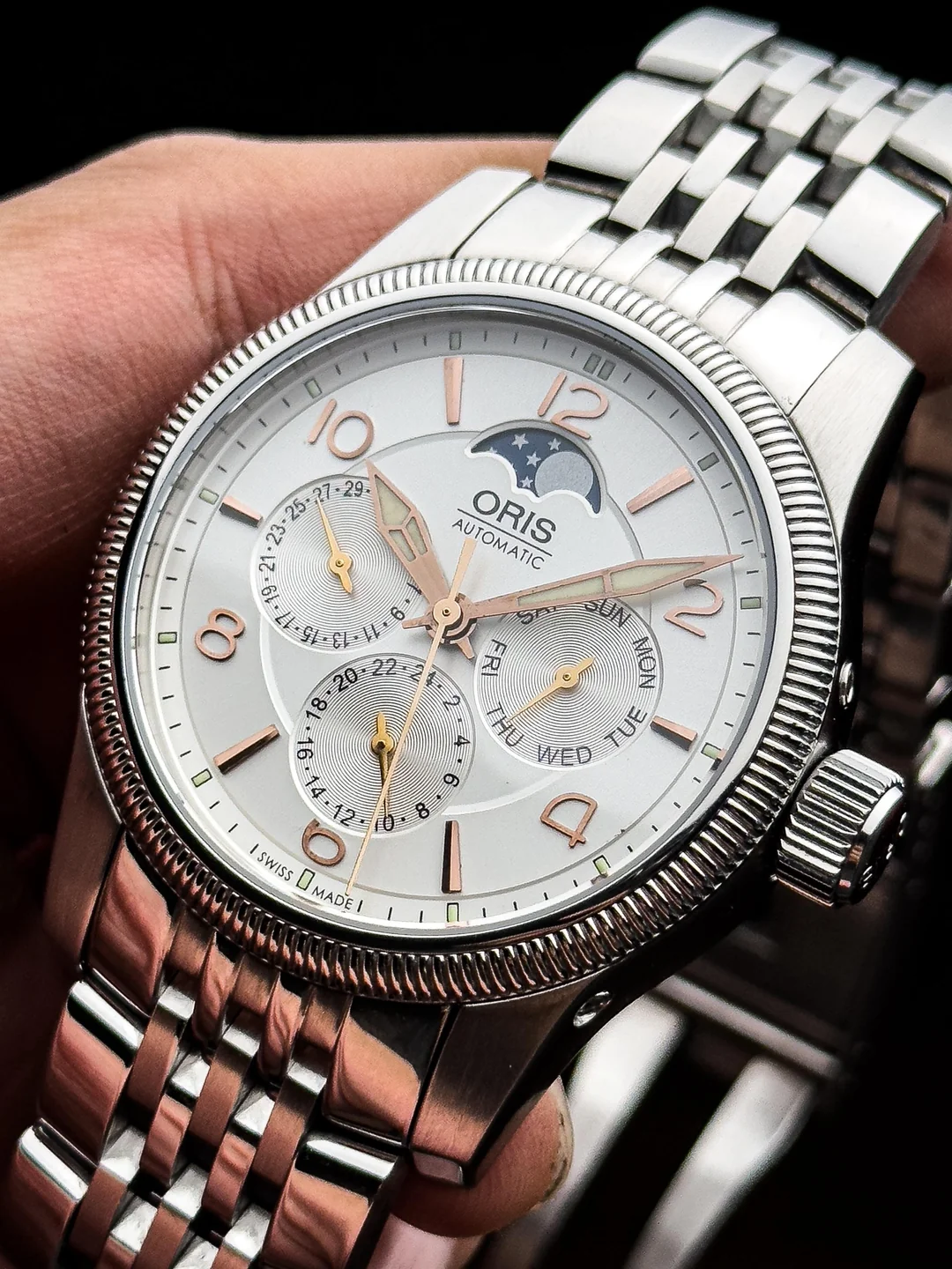 Oris Big Crown Complication Moonphase Stainless Steel 7627 40mm ...