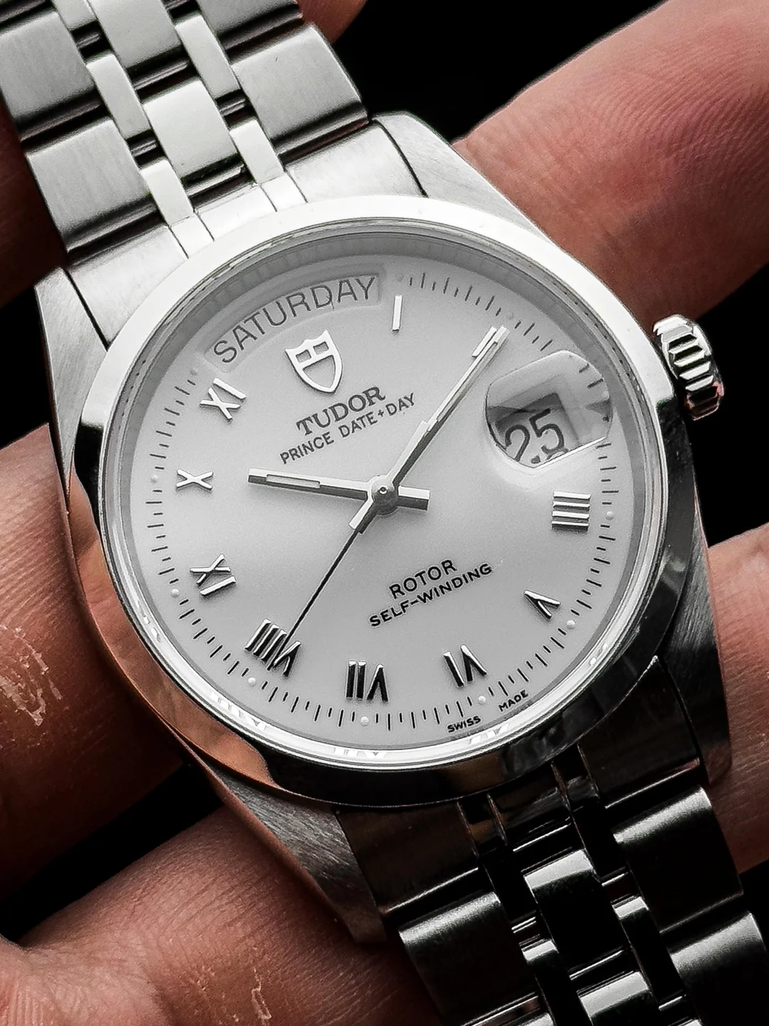 Tudor Prince Date-Day 76200 Enamel Dial with Roman Numerals | Excellent ...