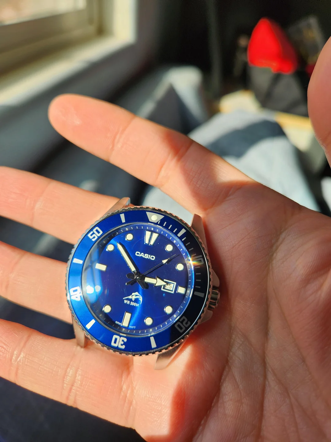 Used/Mod Casio Duro MDV106 Blue Dial with Sapphire Crystal (watch only)