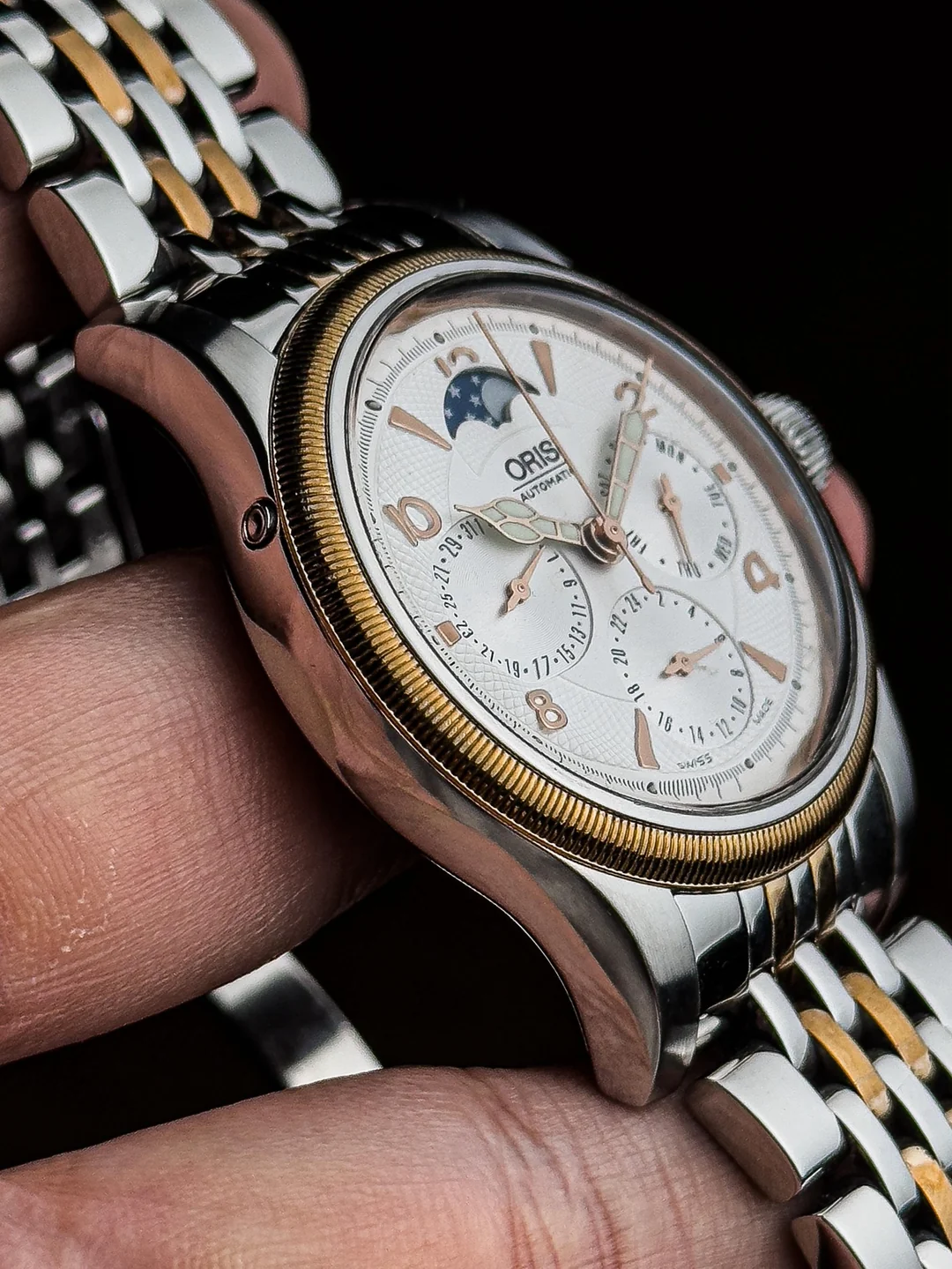 Discontinued Oris Big Crown Complication Moonphase 7566 38mm ...