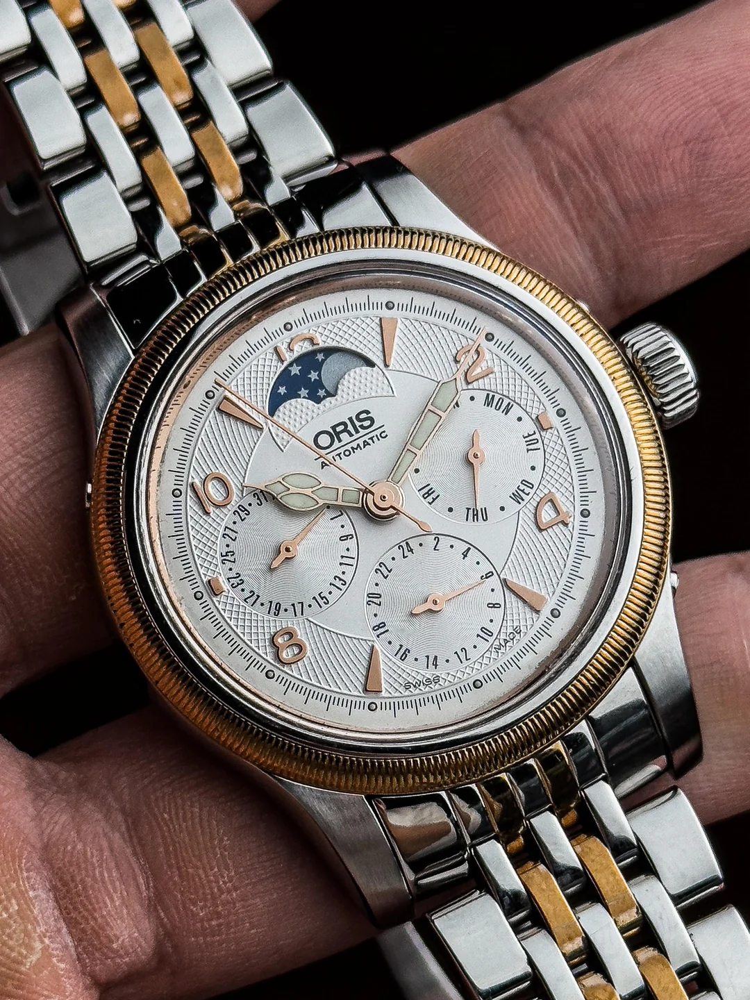 Discontinued Oris Big Crown Complication Moonphase 7566 38mm ...
