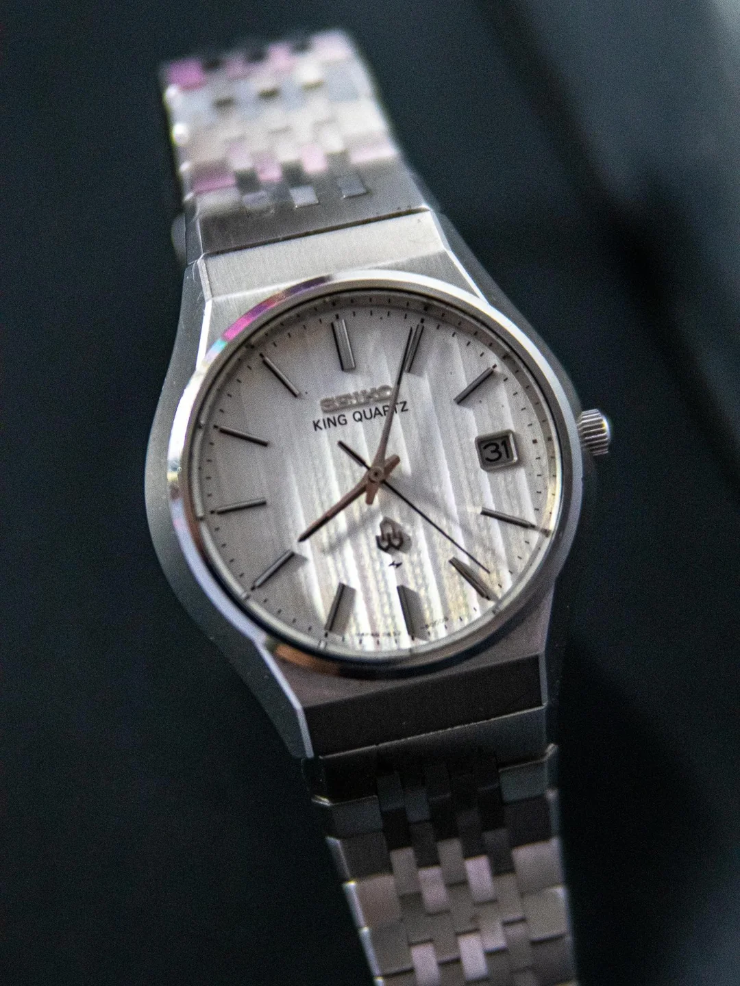 Seiko King Quartz 0852-8000 Holographic Linen Dial